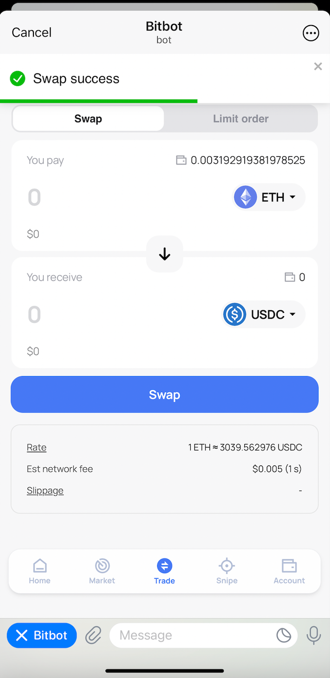 First Mainnet Trade Completed on Bitbot | 01.05.2024 | by Bitbot | May, 2024 | Medium