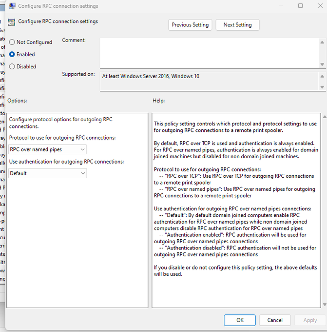 RPC Connection defaults causing “Windows couldn’t connect to the ...