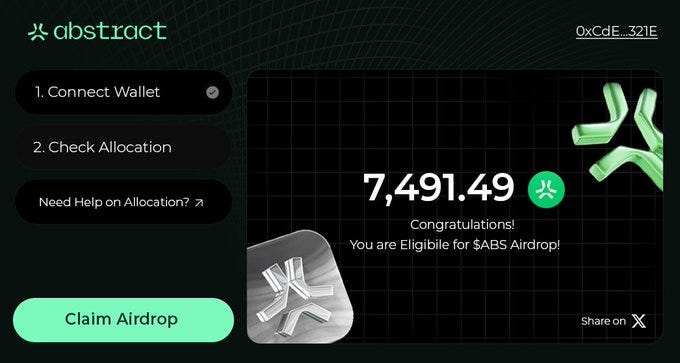 $ABS Airdrop will be MASSIVE! Abstract Mainnet is coming, we need to ...