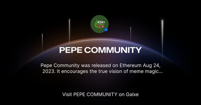 Pepe Community — Announcement Live on Galxe Web3 Platform Launch | by ...