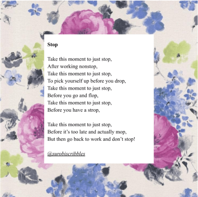 Stop / Poetry by Surobi Scribbles | by Surobi Scribbles | Medium