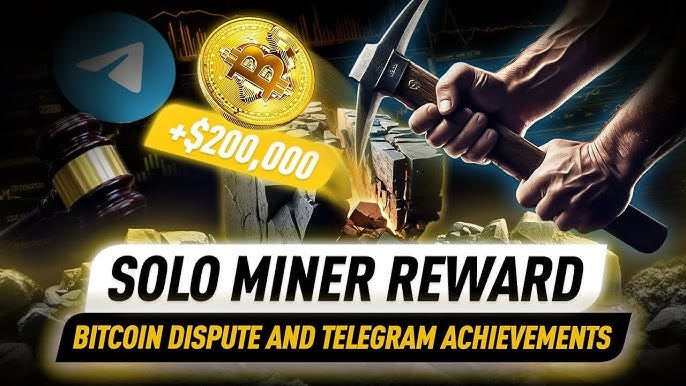 Solo Bitcoin Miner Hits $200K Jackpot with 0.012% Hash rate Block! | by ...