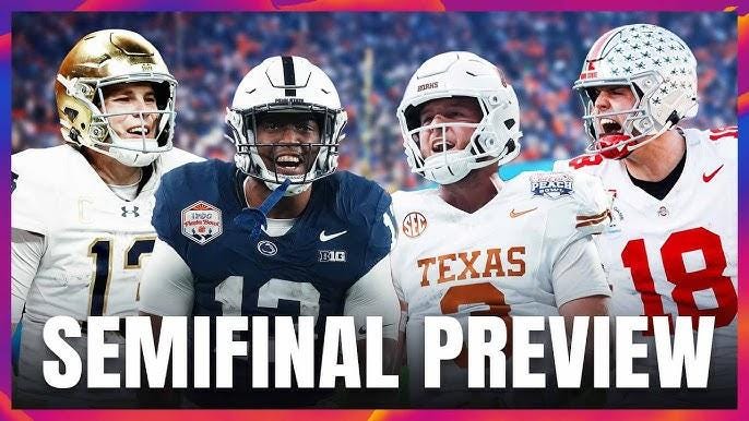 CFP: Semifinal Preview. By Nick Grunewald | by 365U | Jan, 2025 | Medium