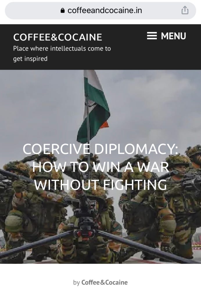 2nd part- Coercive Diplomacy: Can you win a war without fighting? | by ...