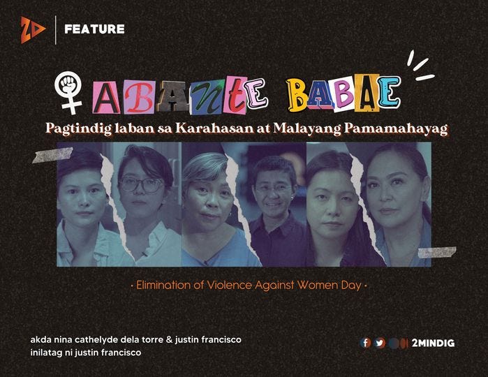 Abante Babae: Pagtindig laban sa Karahasan at Malayang Pamamahayag | by ...