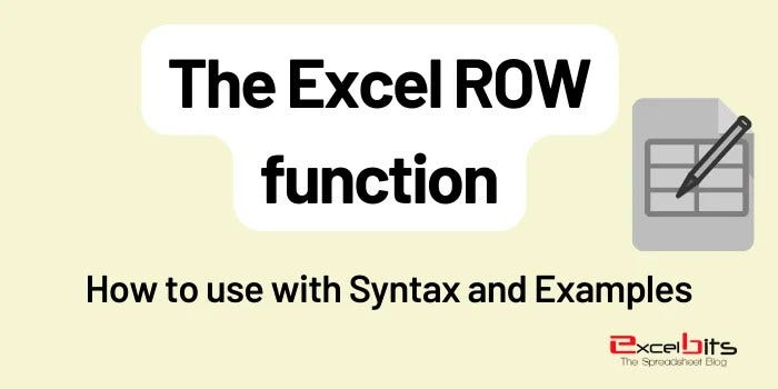 How to use Excel ROW Function. What is Excel Row Function The purpose ...