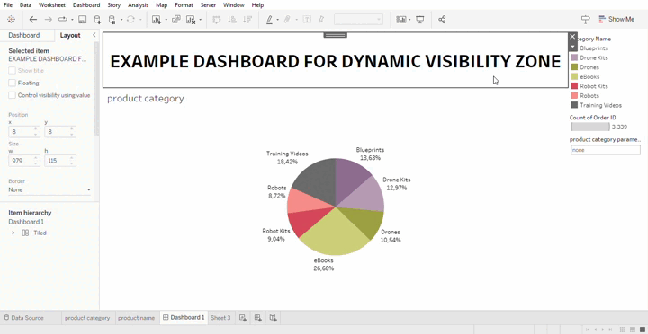 DATA VISUALIZATION USING TABLEAU : DYNAMIC ZONE VISIBILITY | by Syafa ...