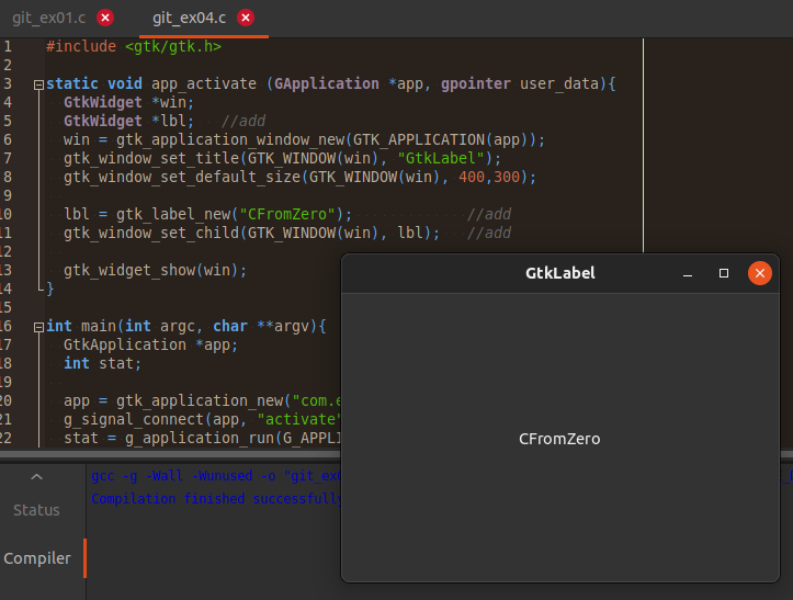 22. Gtk4 ตอน 2, GtkLabel, GtkButton and Gtkbox | by Yothin Inbanleng | Medium