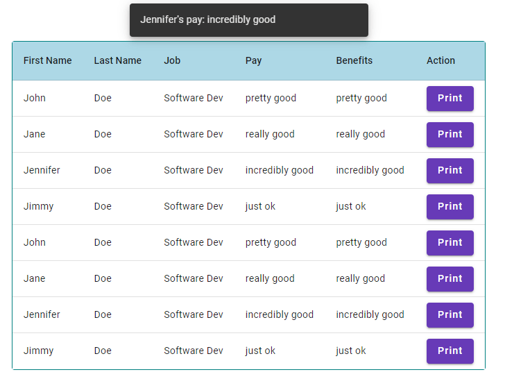 How to Create an Angular Material Table Action Column (Show Snackbar on Click) | by Jon Middaugh ...