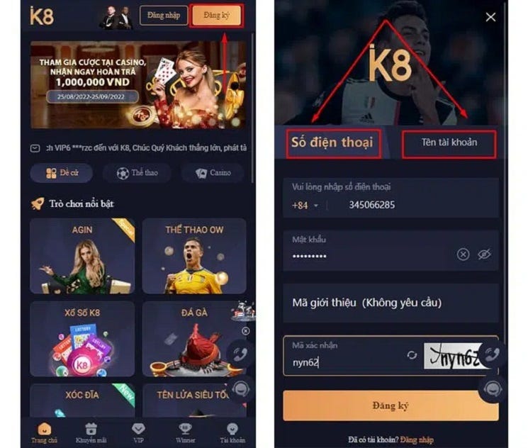 Huong dan dang ky tai khoan K8 nhanh nhat | by K8 | Medium