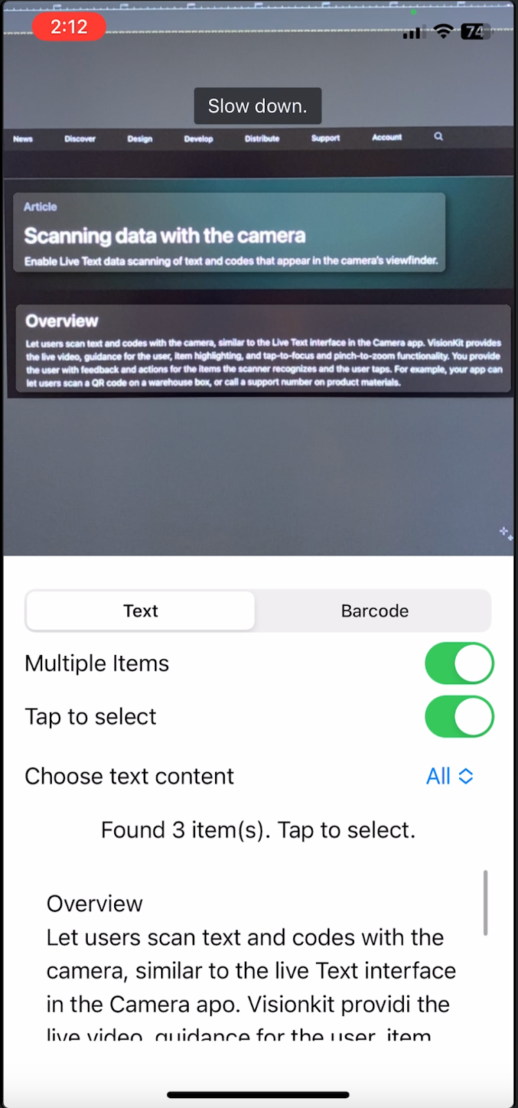 Live Data Scanning on iOS: A Quick Look at Apple’s VisionKit Framework | by CI&T Australia | CI ...