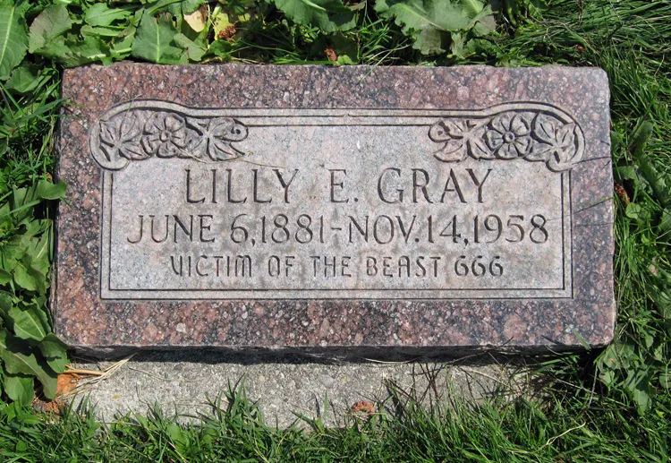 Lilly Gray-Victim of the Beast?. It’s engraved on her headstone ...