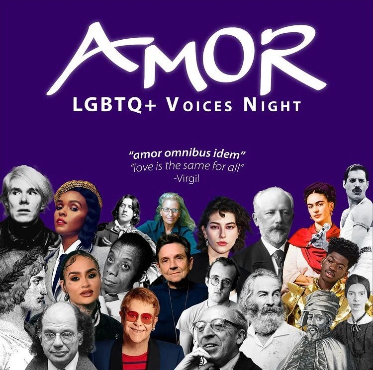 Amor: LGBTQ+ Voices Night. By Hannah Doolin | by Hannah Doolin | The ...
