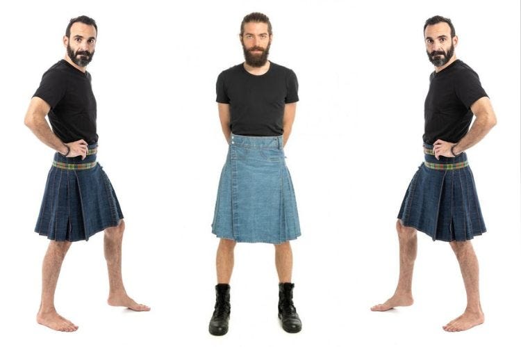 Fashion Fusion | Blending Tradition and Trend with Mens Denim Kilt | by Talha Rasheed | Medium
