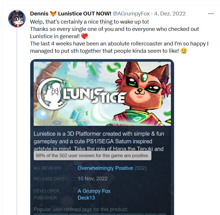 The Publishing Of Lunistice (Post-Mortem) | by Dennis 🦊 A Grumpy Fox | Medium