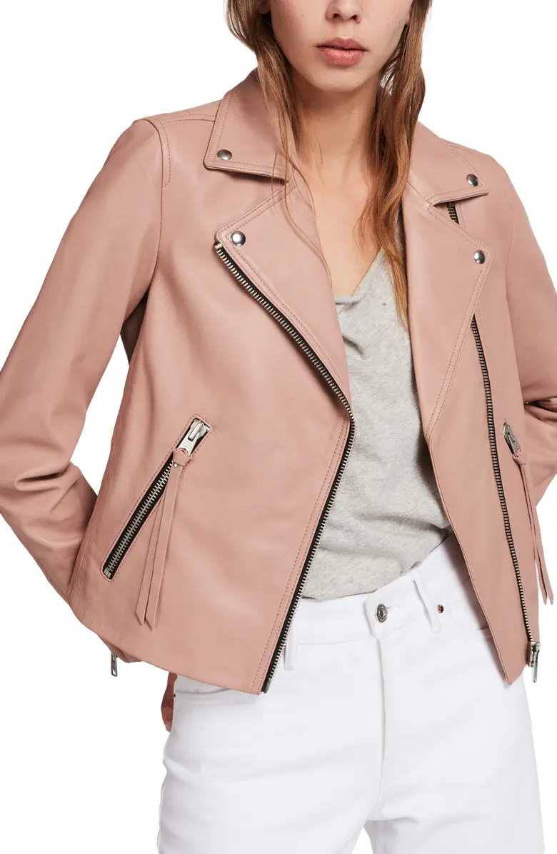 Title: Embrace Bold Femininity with the Women’s Pink Leather Biker ...