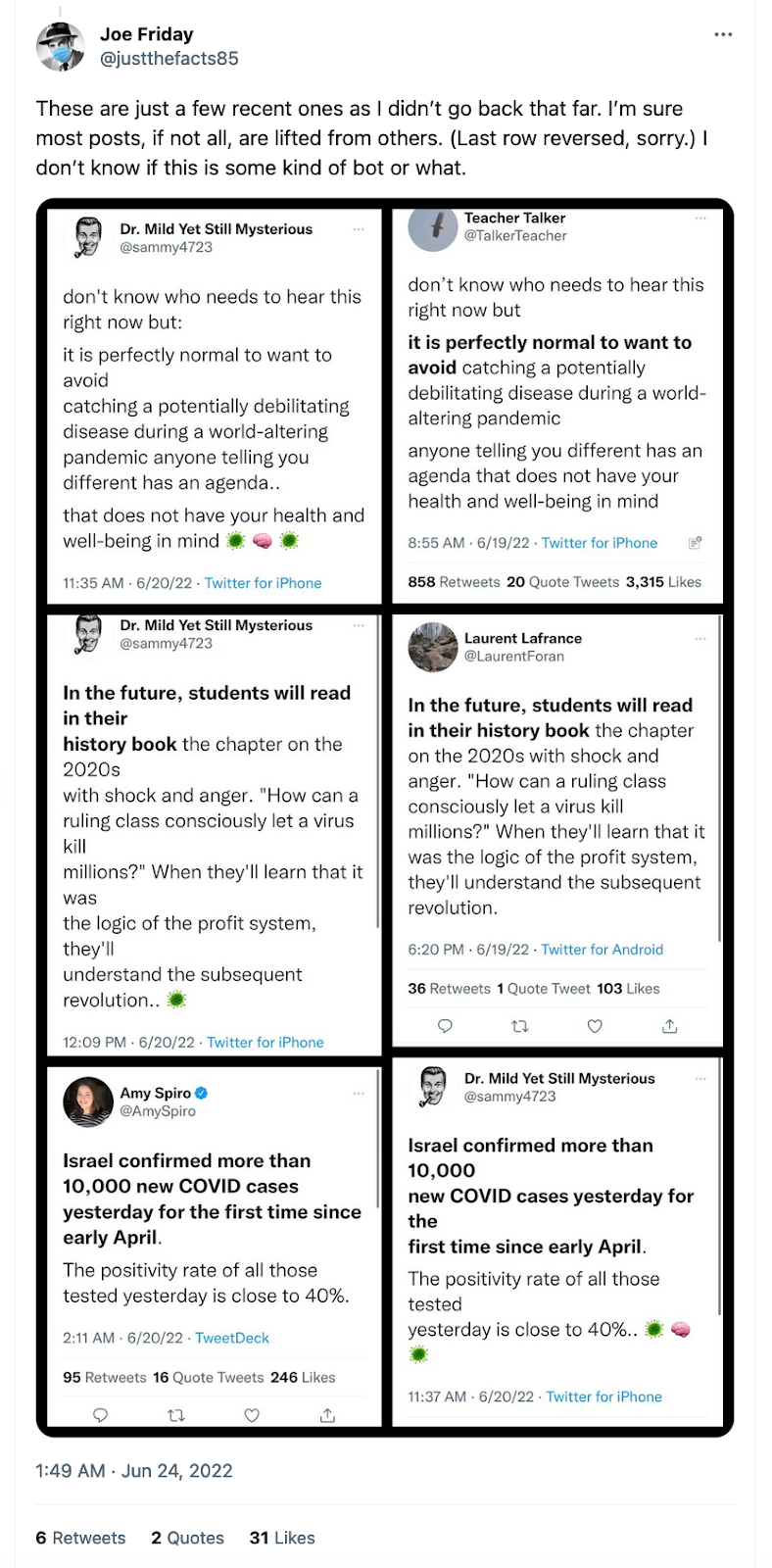 Sammy4723, anonymous pandemic influencer sock puppet account. | by ...