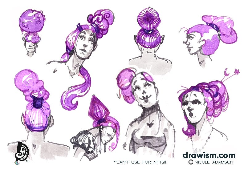 How to Draw Hair Buns for Male & Female Characters Designs + Portraits ...