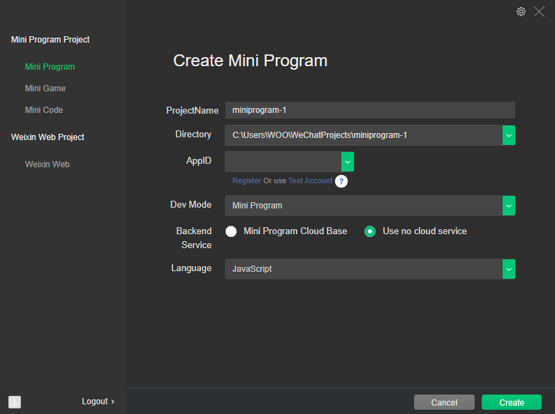 위챗 미니프로그램 개발 툴(Weixin DevTools) 실행 및 주요 기능 설명 | by 말랑카우 | Medium