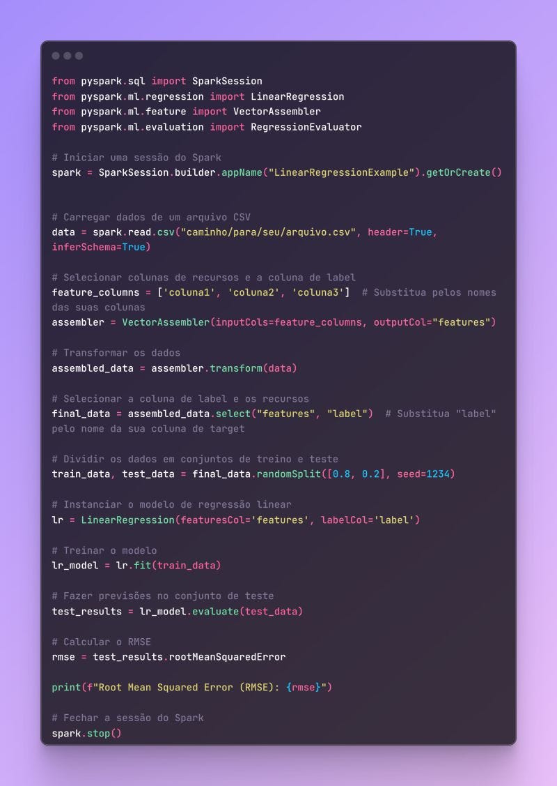 PySpark e machine learning. Que o PySpark é uma ferramenta muito… | by Jezandre Tiago | Jun ...