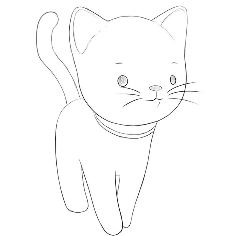 Easy Cat Drawing For Kids | Easy Cat Drawing Tutorial | by Drawing For ...