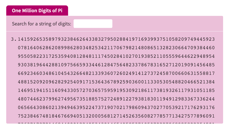 One Million Digits of Pi. Earlier this month was Pi day, and we… | by ...