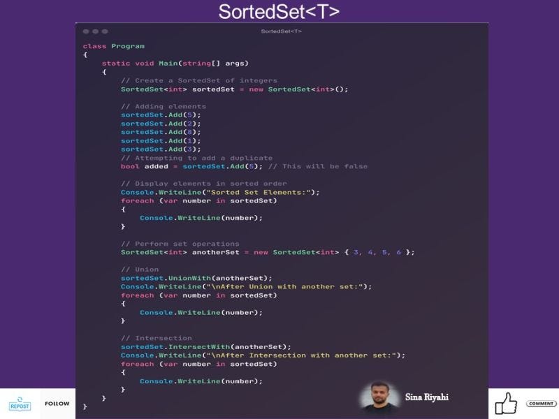 SortedSet . `SortedSet ` is a collection class in… | by Sina Riyahi ...