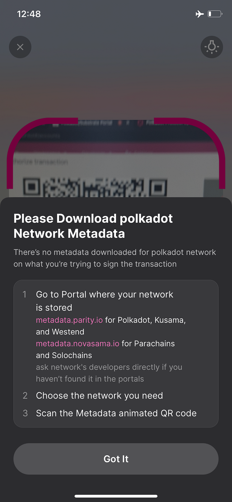 Polkadot Vault: cómo agregar una nueva cadena y actualizar los metadatos | by Meadow | Medium