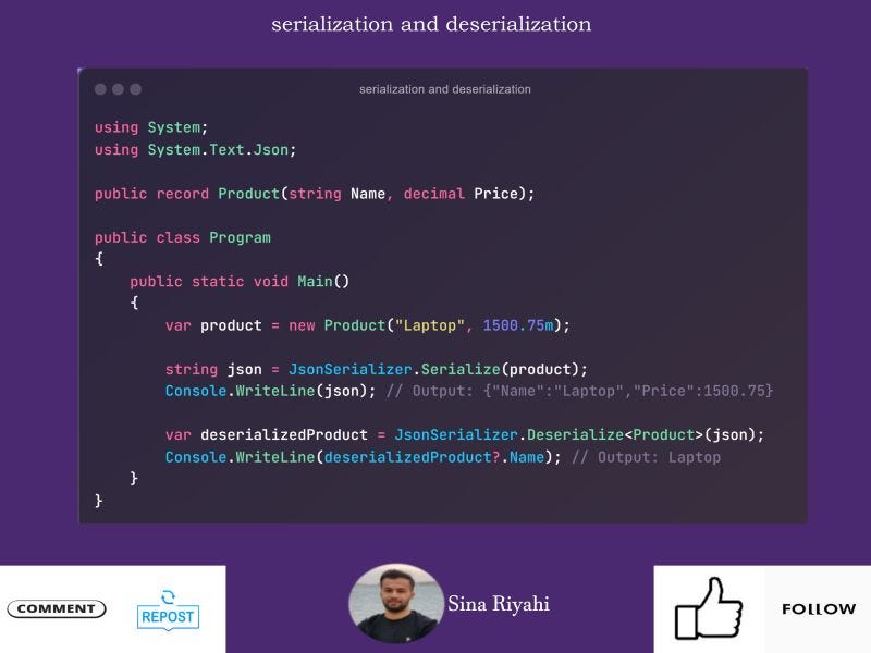 serialization. 🔎 Overview of JSON Serialization in… | by Sina Riyahi | Feb, 2025 | Medium