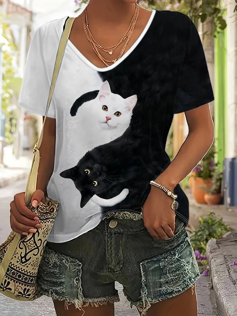 Cat Lover’s Dream: Must-Have Cat Print T-Shirts for Your Collection ...