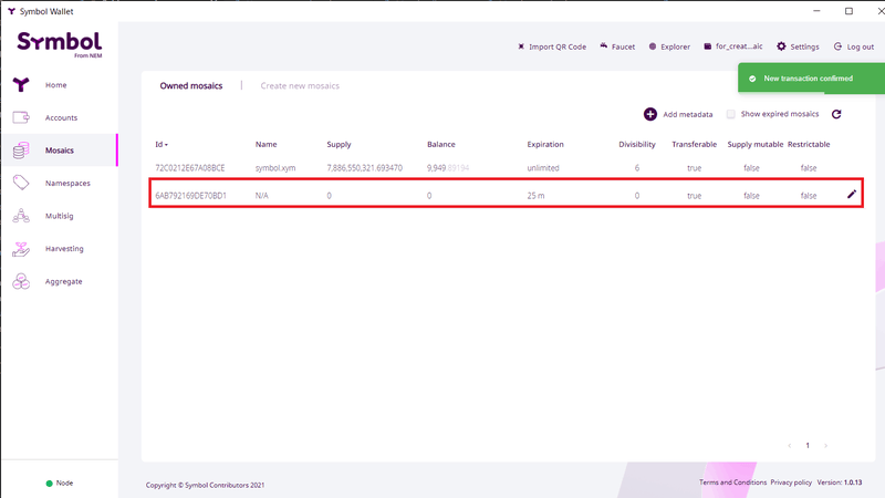 Create tokens which is named on symbol block chain using symbol-sdk ...
