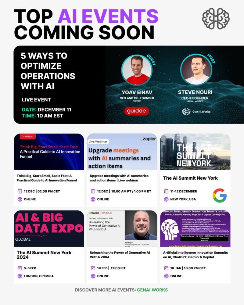 🚀 Top AI Events Coming Soon — Don’t Miss Out! 🚀 | by Generative AI | Medium