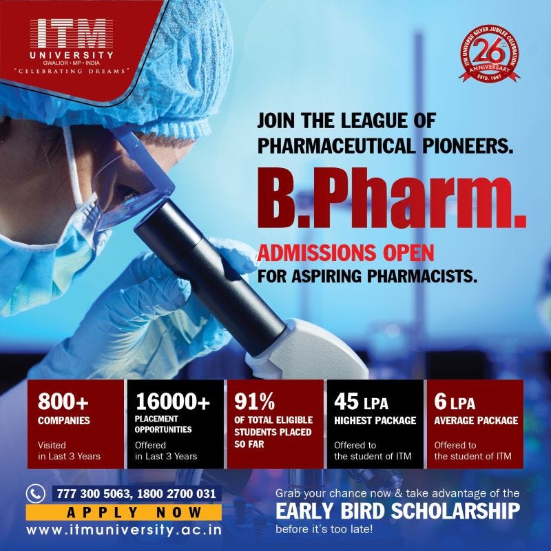 ITM University: The Leading B Pharma College in Gwalior | by ITM ...