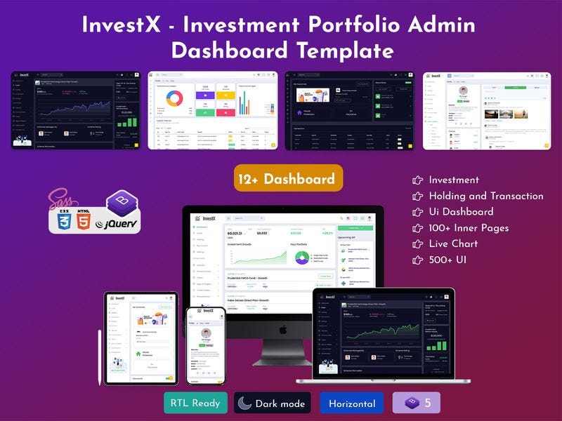 Investment Portfolio Dashboard Template UI Kit For Investment ...