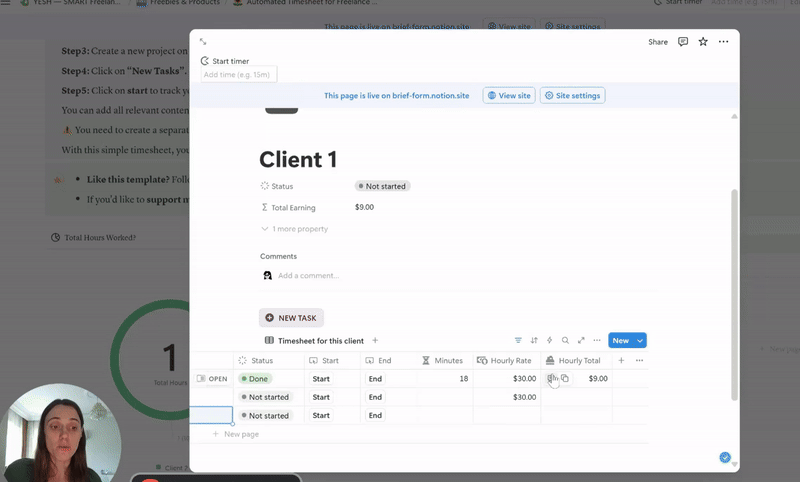 Automated Timesheet for Freelance Content Writers — Notion Template ...