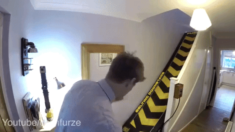 Colin Furze Turns His Staircase Into a Treadmill Workout Machine | by ...