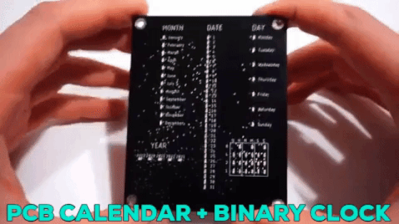 A Nifty PCB Calendar with a Binary Clock That You Can Build for $5 | by ...