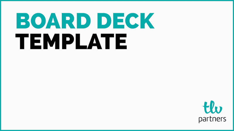 Board Deck Template. The goal of a board meeting should be… | by Rona ...