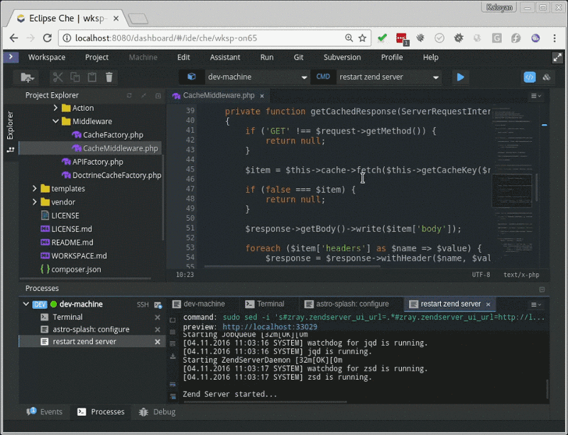 Quick Start: Eclipse Che + PHP Tutorial | by Josh Stinson | Eclipse Che Blog | Medium