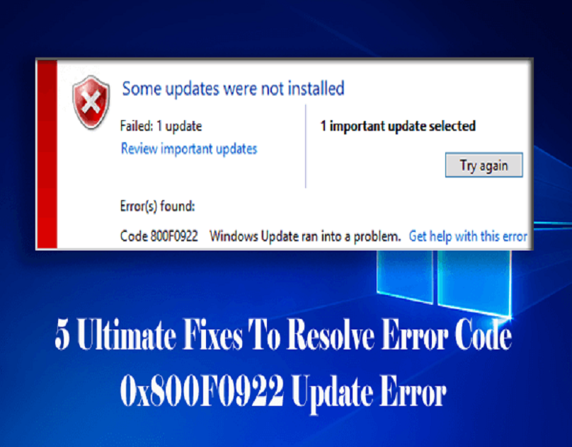 How to Fix Update Error Code 0x800F0922 on Windows 10? | by Ms Mariana ...