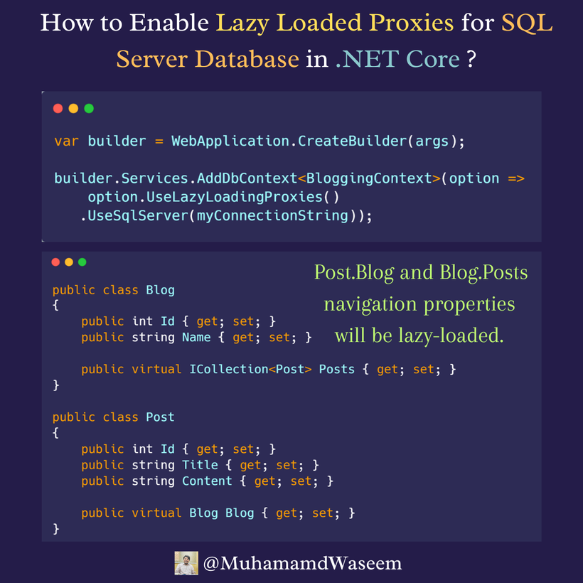 Pro EP 52: How to enable Lazy Loaded Proxies for SQL Server - Become .NET Pro ! - Medium