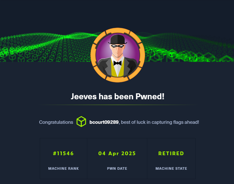 HTB Jeeves Machine Walkthrough/Explanation | by Bcourt | System Weakness