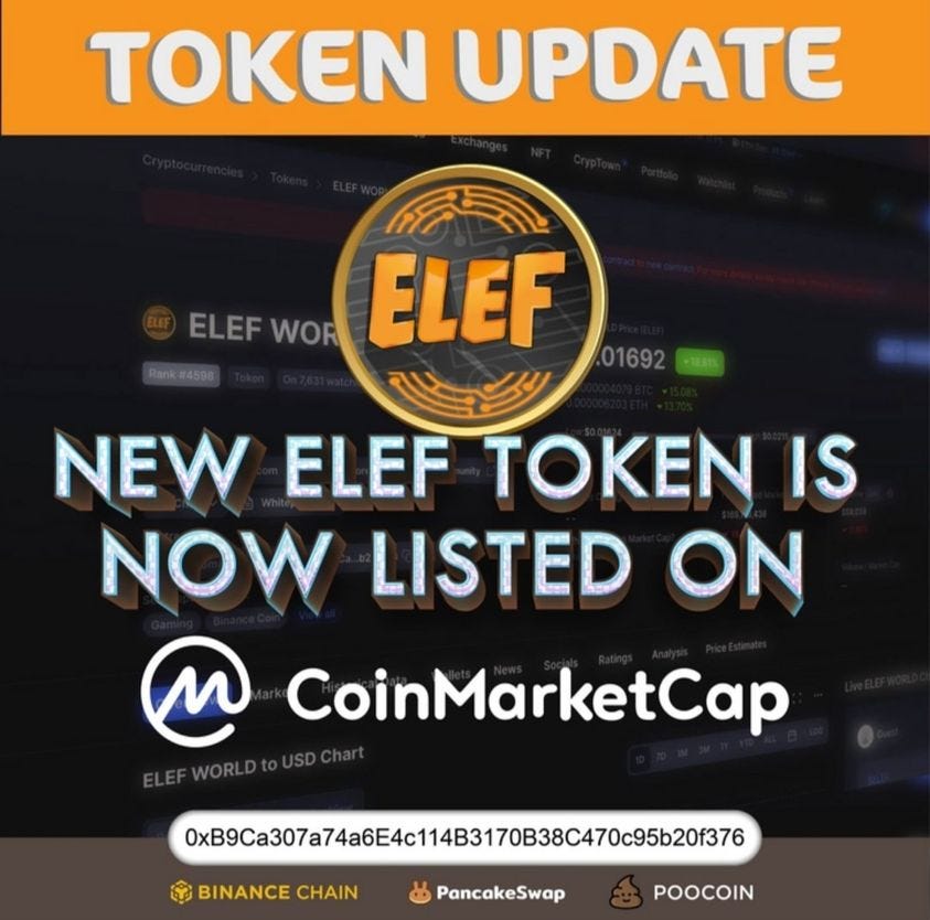 ELEF Token updated in CoinMarketCap! - ELEF World - Medium