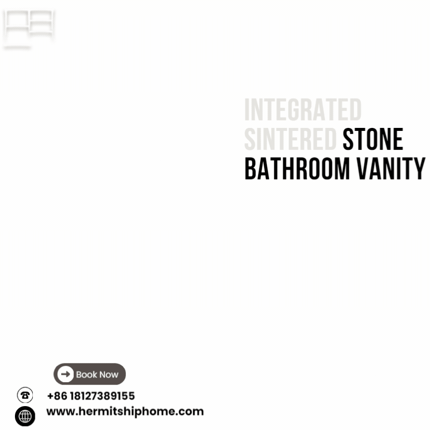 Elegant Integrated Sintered Stone Bathroom Vanity | Hermitship Home ...