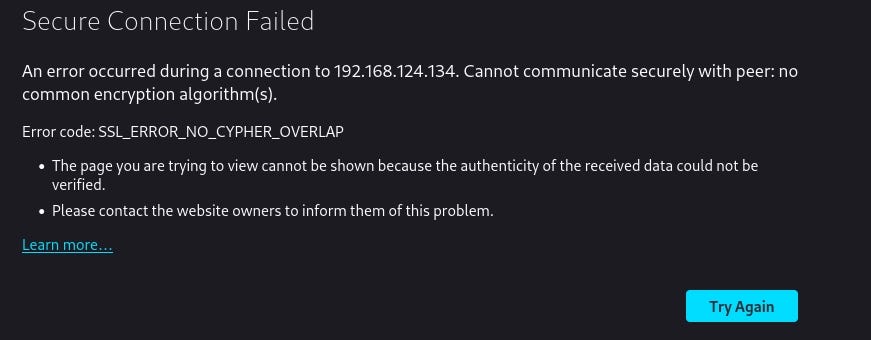 Secure Connection Failed, TLS 1.0 - Hunter - Medium