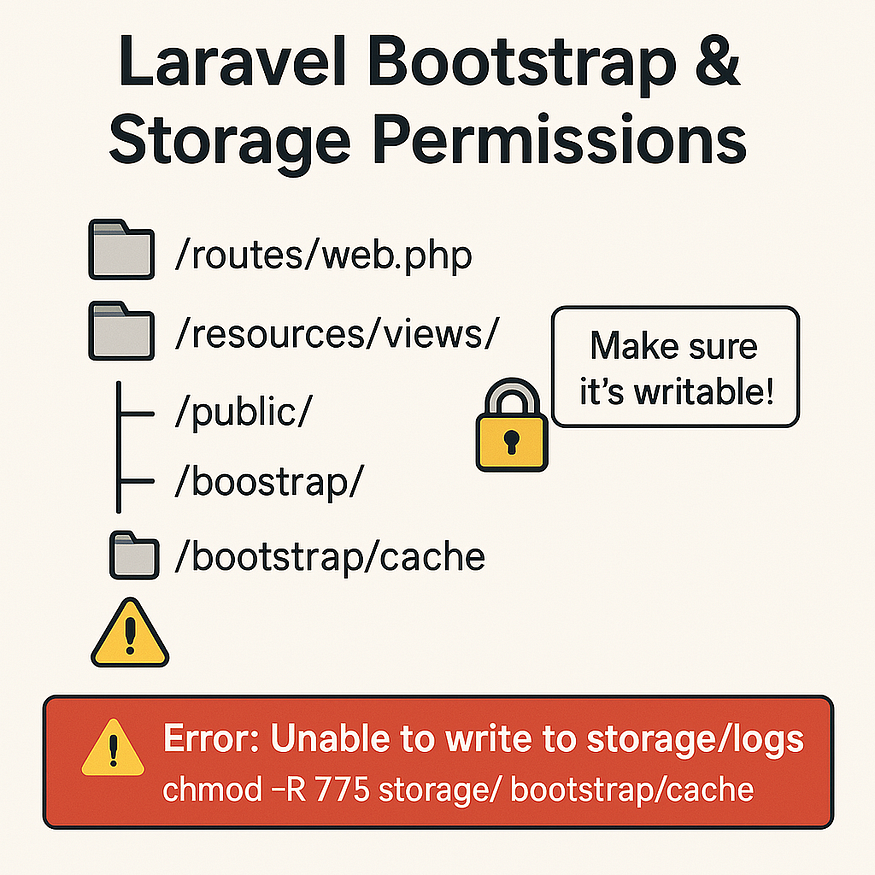 Linux permission for bootstrap and storage folder of laravel | by MUHAMMAD QISTI AMALUDDIN BIN ...