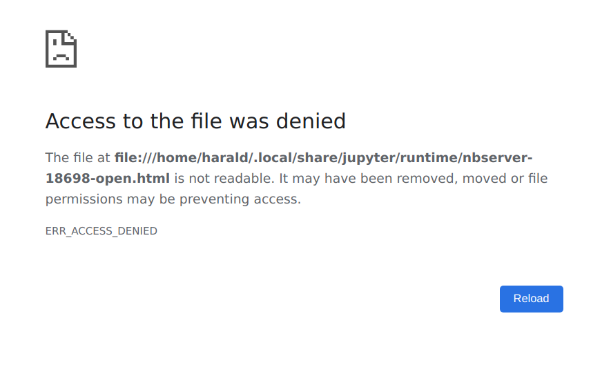 Fixing Jupyter: ERR_ACCESS_DENIED error using Chromium on Ubuntu - Harald Carlens - Medium