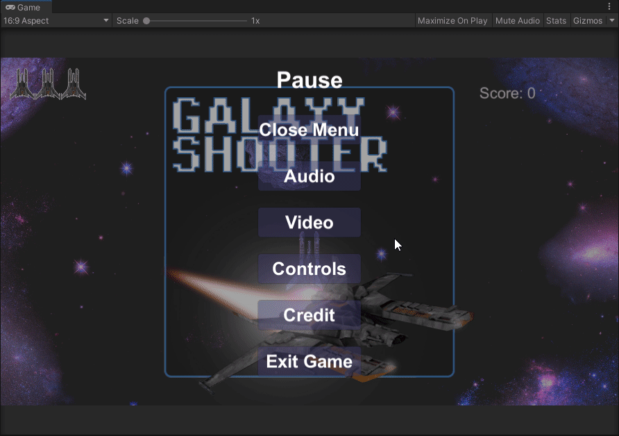Galaxy Shooter 2D — Menu - Sidchou - Medium