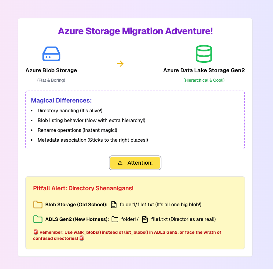 Upgrading from Azure Blob Storage to Azure Data Lake Storage? — Beware of Python Pitfalls! | by ...