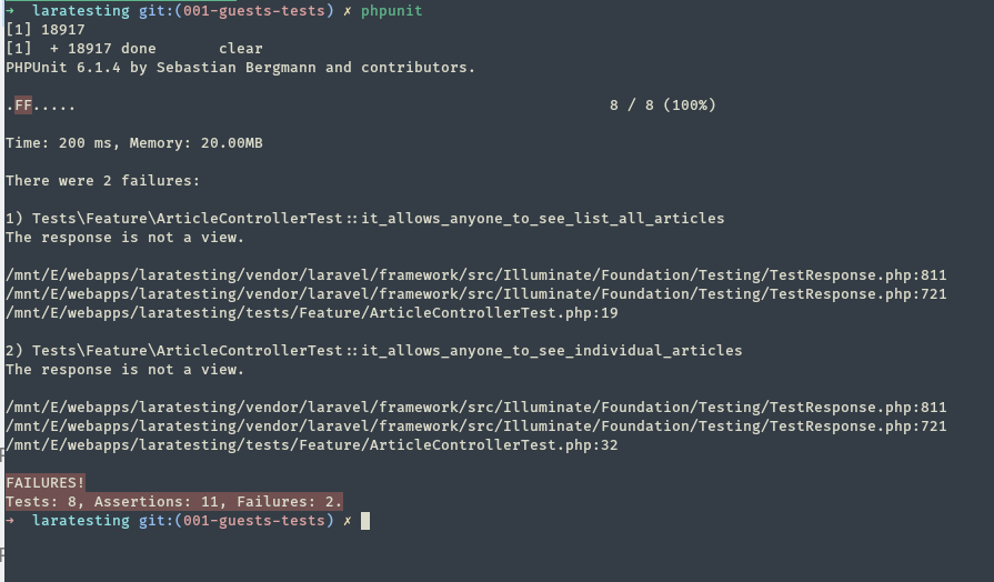 [Laravel Testing 101] Writing tests for guest user functionalities on a ...